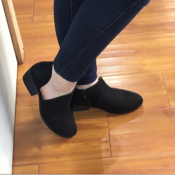 Shoes | Black Side Cutout Ankle Booties | Poshmark
